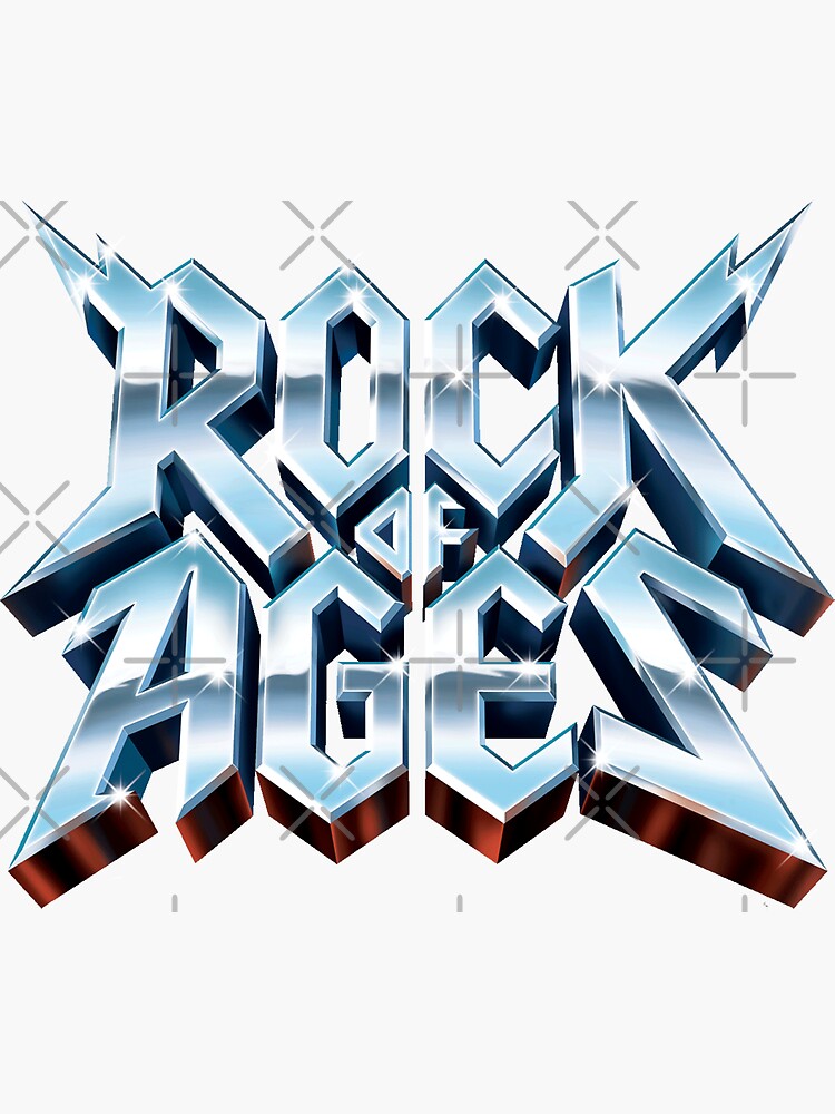 "rock of ages logo" Sticker by Leyzel | Redbubble