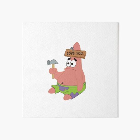 "Patrick Star 'Love You'" Art Board Print for Sale by crazyboltshop ...