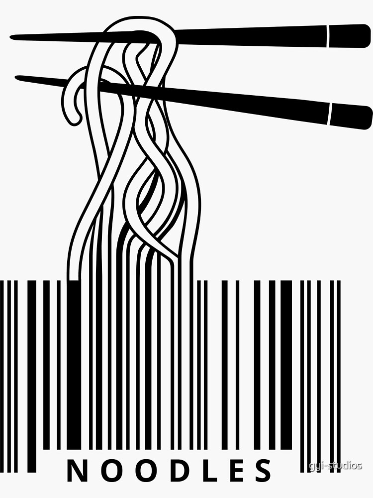 "Noodle Barcode" Sticker for Sale by gyi-studios | Redbubble
