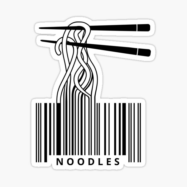 "Noodle Barcode" Sticker for Sale by gyi-studios | Redbubble