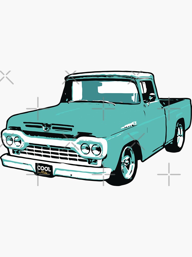 "57-60 F Truck Blue" Sticker for Sale by CoolRide | Redbubble