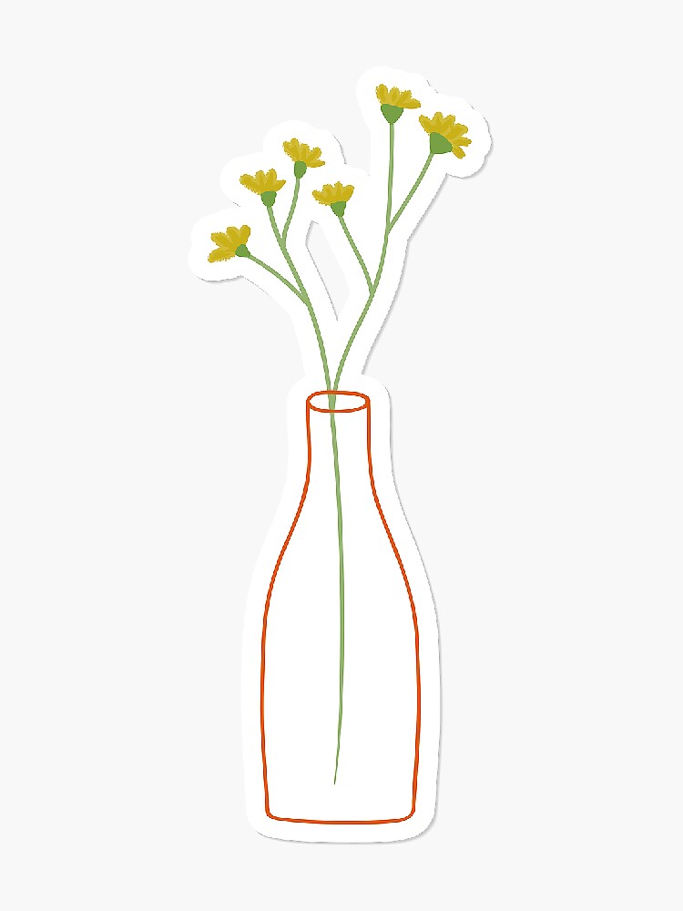 "flower vase" Sticker for Sale by lrosedesigns | Redbubble