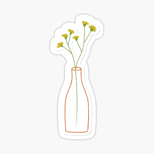 "flower vase" Sticker for Sale by lrosedesigns | Redbubble