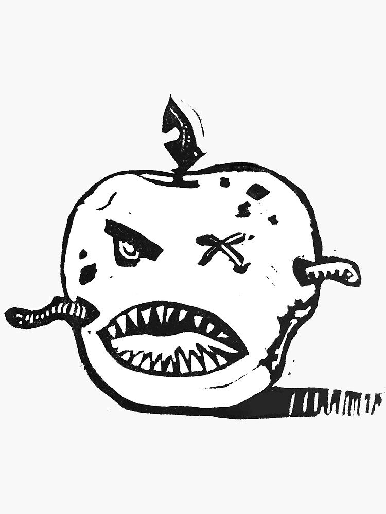 "Bad Apple" Sticker by SquidInkPrintCo | Redbubble