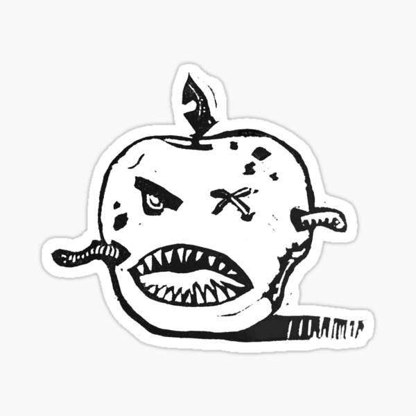 "Bad Apple" Sticker by SquidInkPrintCo | Redbubble