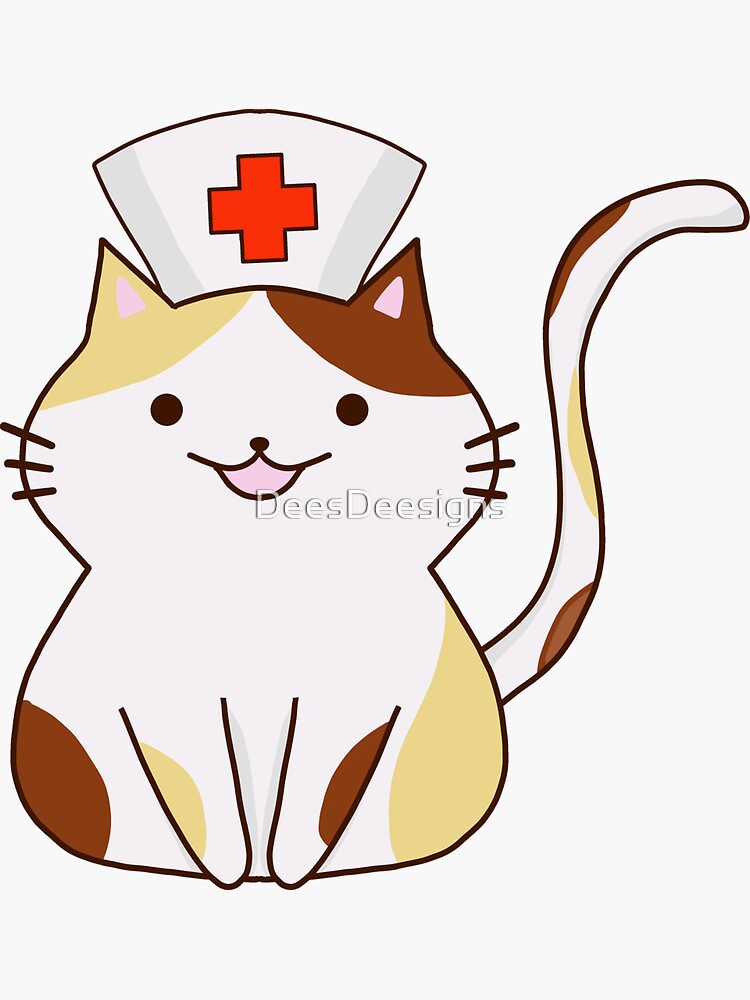 "Kawaii Cat Nurse" Sticker for Sale by DeesDeesigns | Redbubble