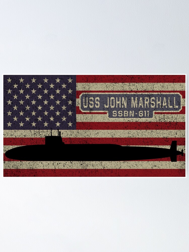 "USS John Marshall SSBN-611 Nuclear Ballistic Missile Submarine Vintage ...