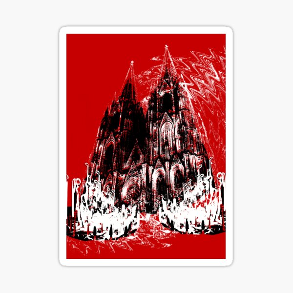 "red gothic castle" Sticker for Sale by horrorcouture1 | Redbubble