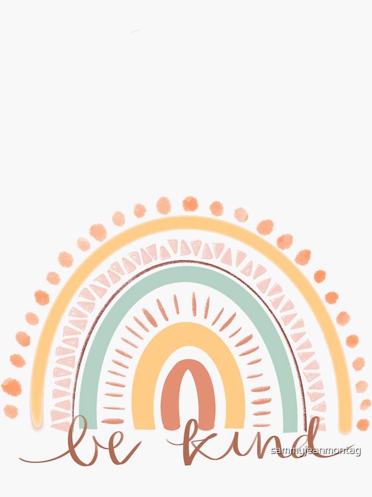 "Be kind Boho rainbow" Sticker by sammyjeanmontag | Redbubble