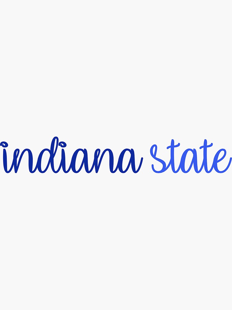 "Indiana State (cursive)" Sticker by lchdesigns | Redbubble