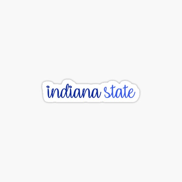 "Indiana State (cursive)" Sticker by lchdesigns | Redbubble