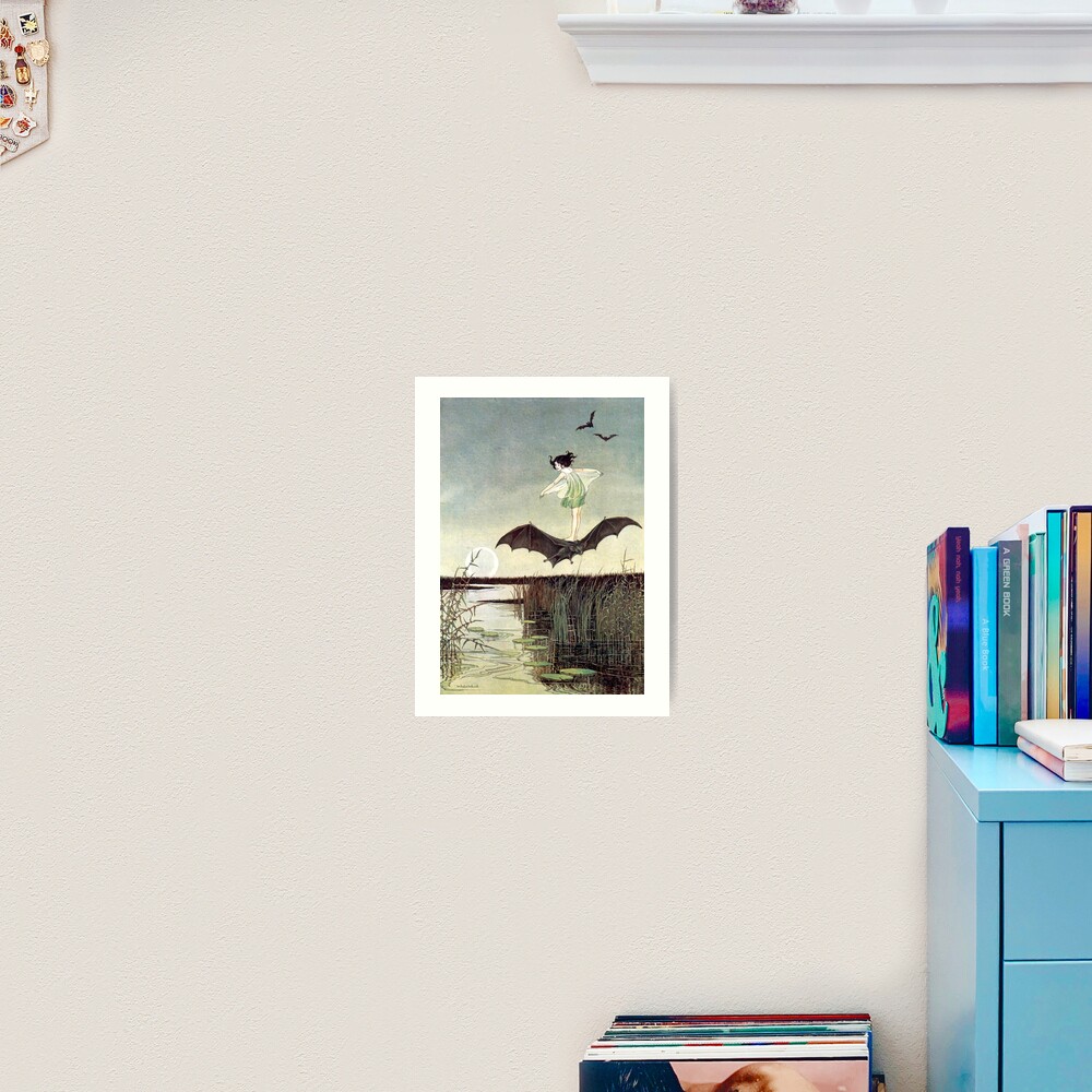 "Fairy Girl Riding a Bat - Ida Rentoul Outhwaite" Art Print for Sale by ...