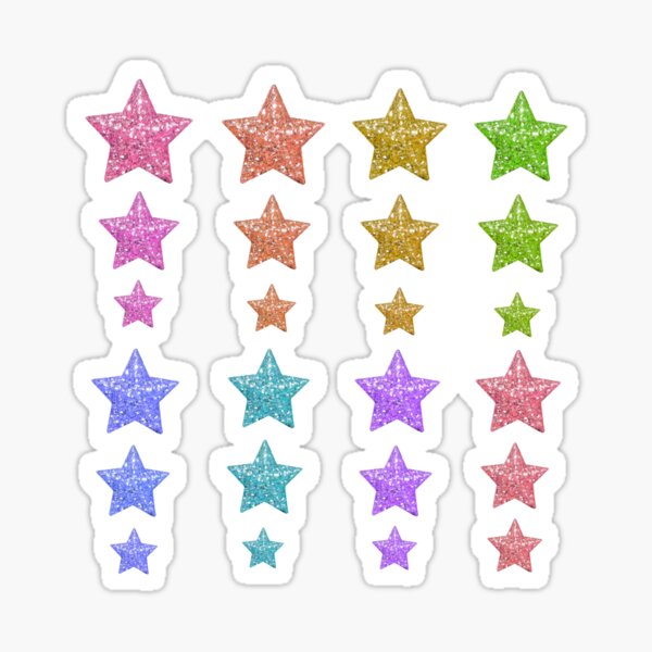 "Rainbow Glitter Star Pack" Sticker for Sale by Evelyngjackson | Redbubble