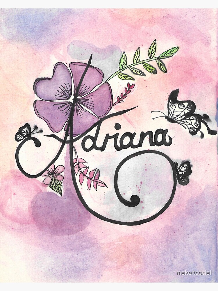 "Adriana Watercolour Name Artwork" Sticker for Sale by Beckysart6 ...