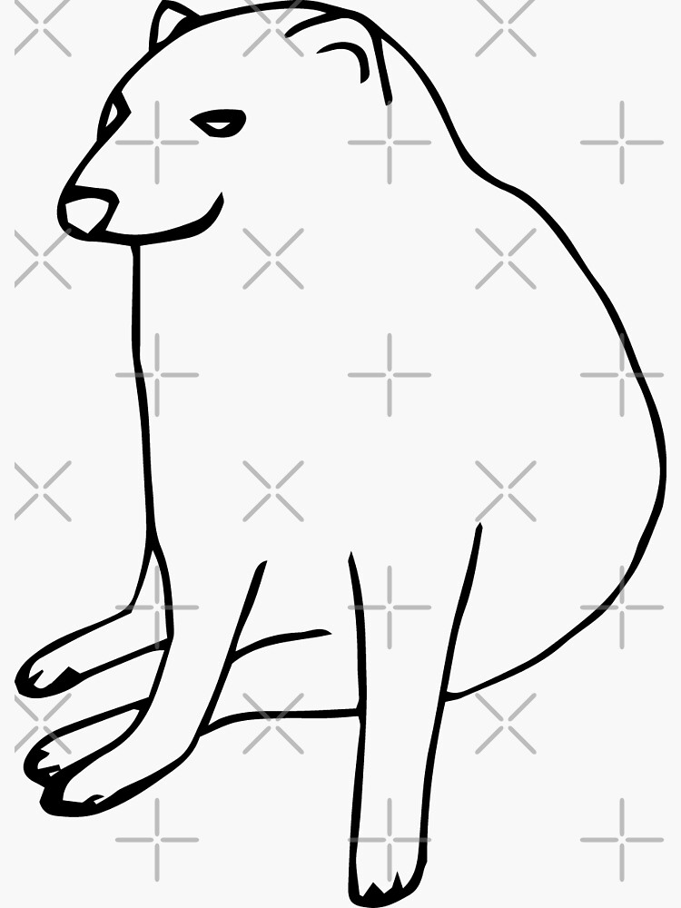 "Black and White Cheems" Sticker by Slabby2 | Redbubble