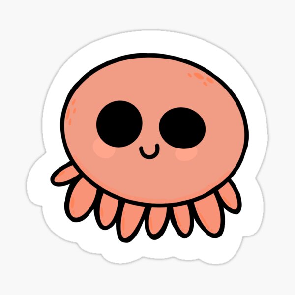 "Cute Pink Octopus" Sticker for Sale by GRACE0-0 | Redbubble