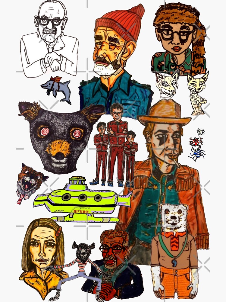 "WES ANDERSON" Sticker by MattisMatt83 | Redbubble