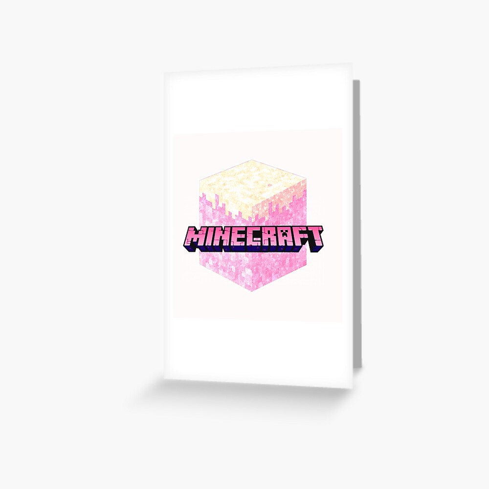 Tarjetas de felicitación «Logotipo de Minecraft rosa» de laurlaur2004 ...