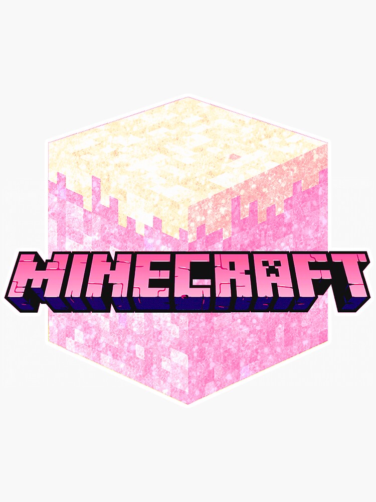 Pegatina «Logotipo de Minecraft rosa» de laurlaur2004 | Redbubble