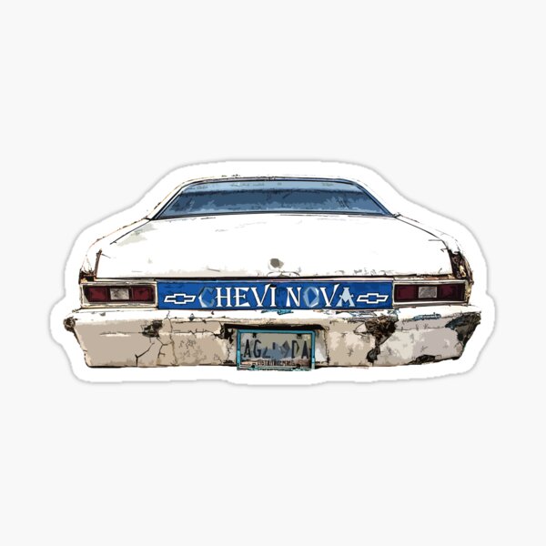 "old american automobile chevy nova" Sticker for Sale by ricobarinas ...