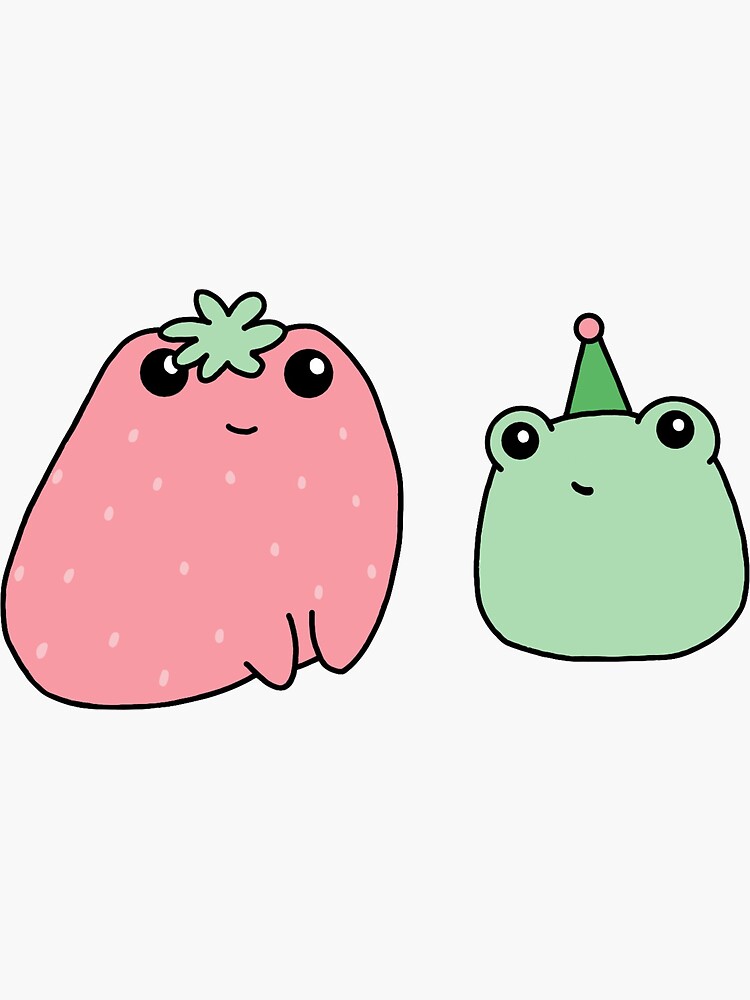 "Strawberry Frog" Sticker by justcarling | Redbubble