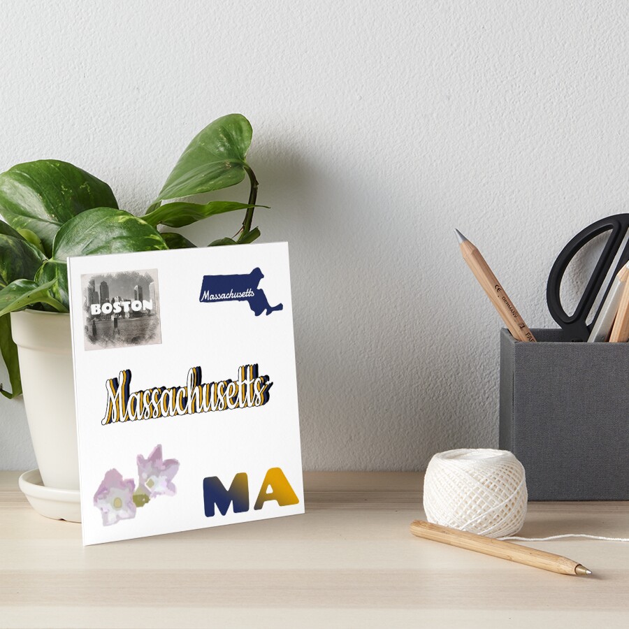 "Massachusetts sticker pack" Art Board Print for Sale by xxreddustxx ...