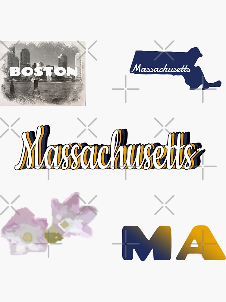 "Massachusetts sticker pack" Sticker by xxreddustxx | Redbubble