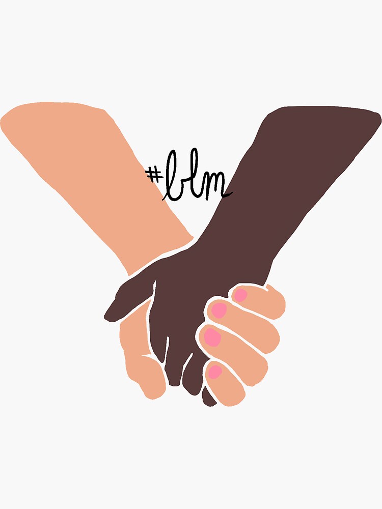 "blm holding hands" Sticker for Sale by madelynnjachino | Redbubble