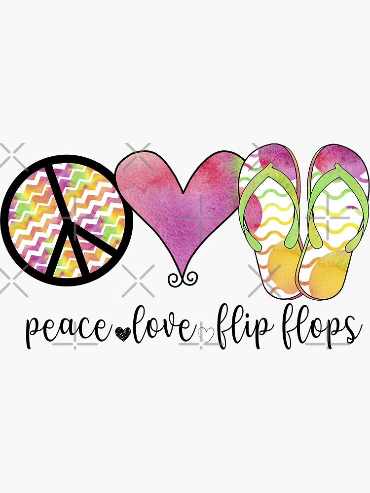 "peace love flip flops" Sticker by SuuZke | Redbubble