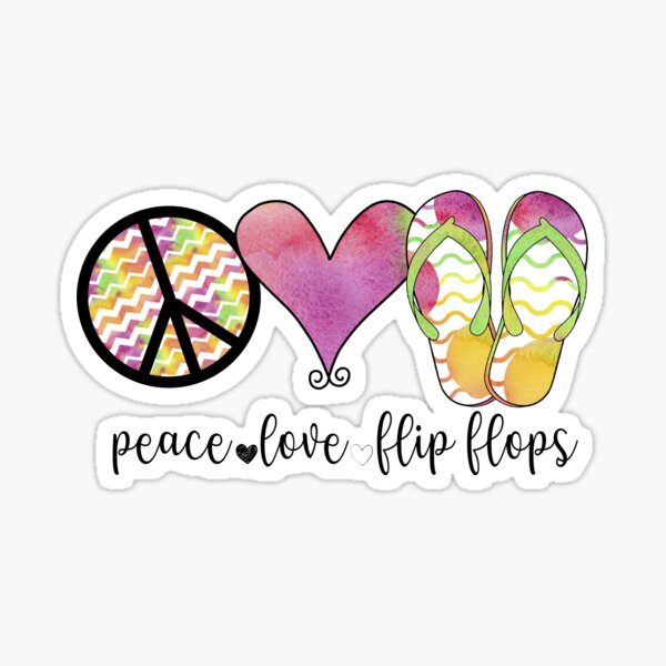 "peace love flip flops" Sticker by SuuZke | Redbubble