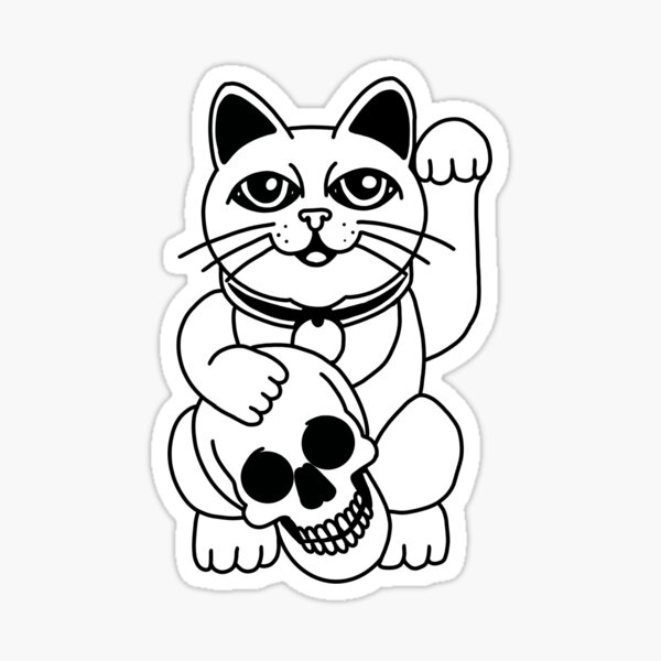 "Oriental Skull cat" Sticker for Sale by designedsyddd | Redbubble