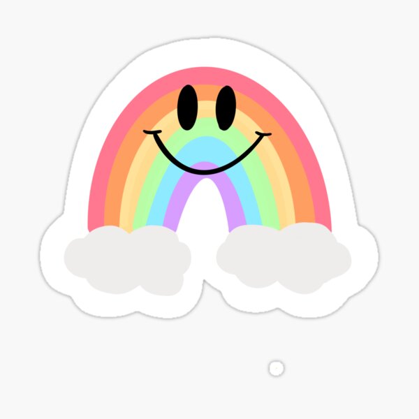 "happy pastel rainbow smiley face" Sticker for Sale by eliseholb ...