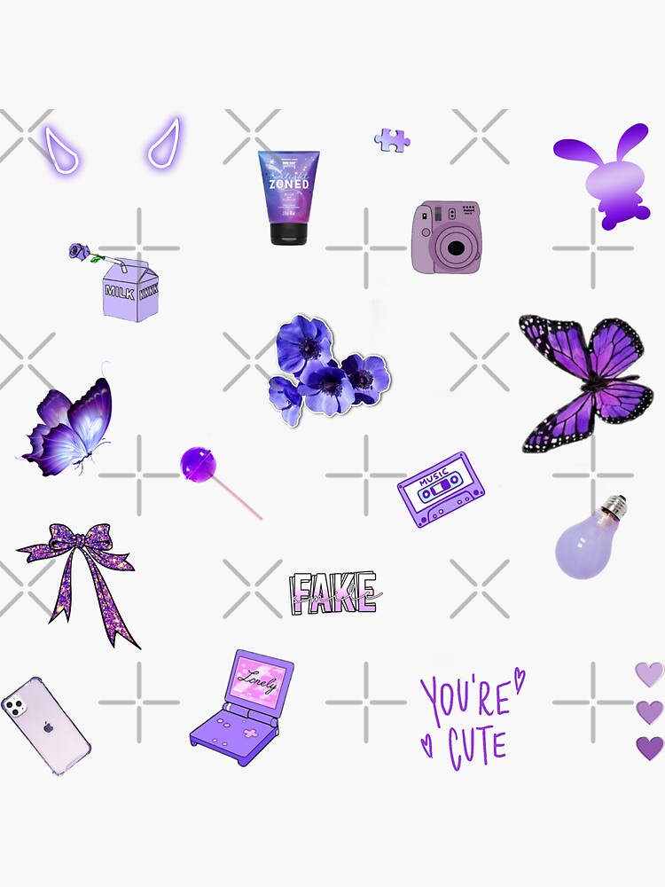 "Purple sticker pack " Sticker by marie-r0se | Redbubble