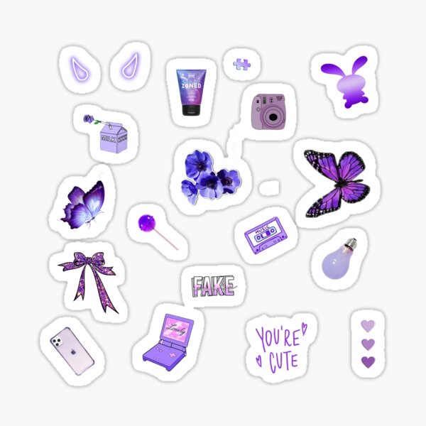 "Purple sticker pack " Sticker by marie-r0se | Redbubble