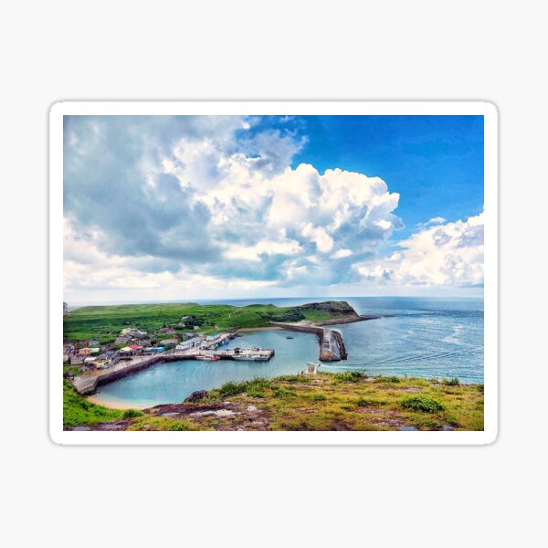 "Beautiful Blue Sky with a Small Port" Sticker for Sale by Buzzzzz8484 ...