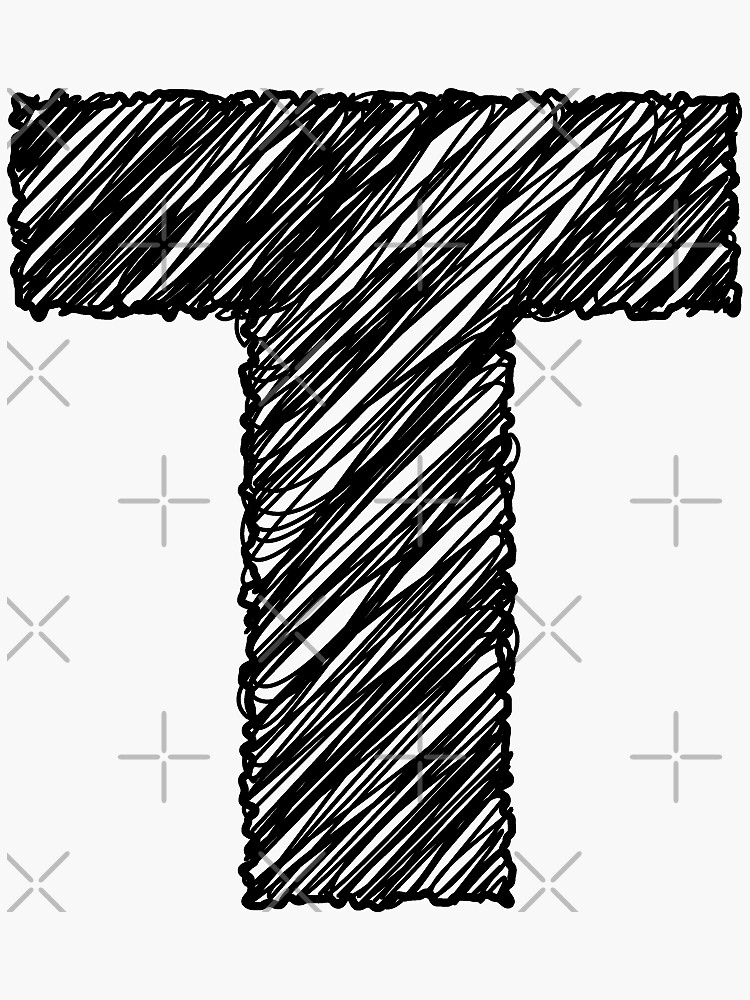 "Sketchy Letter Series - Letter T" Sticker for Sale by JHMimaging ...