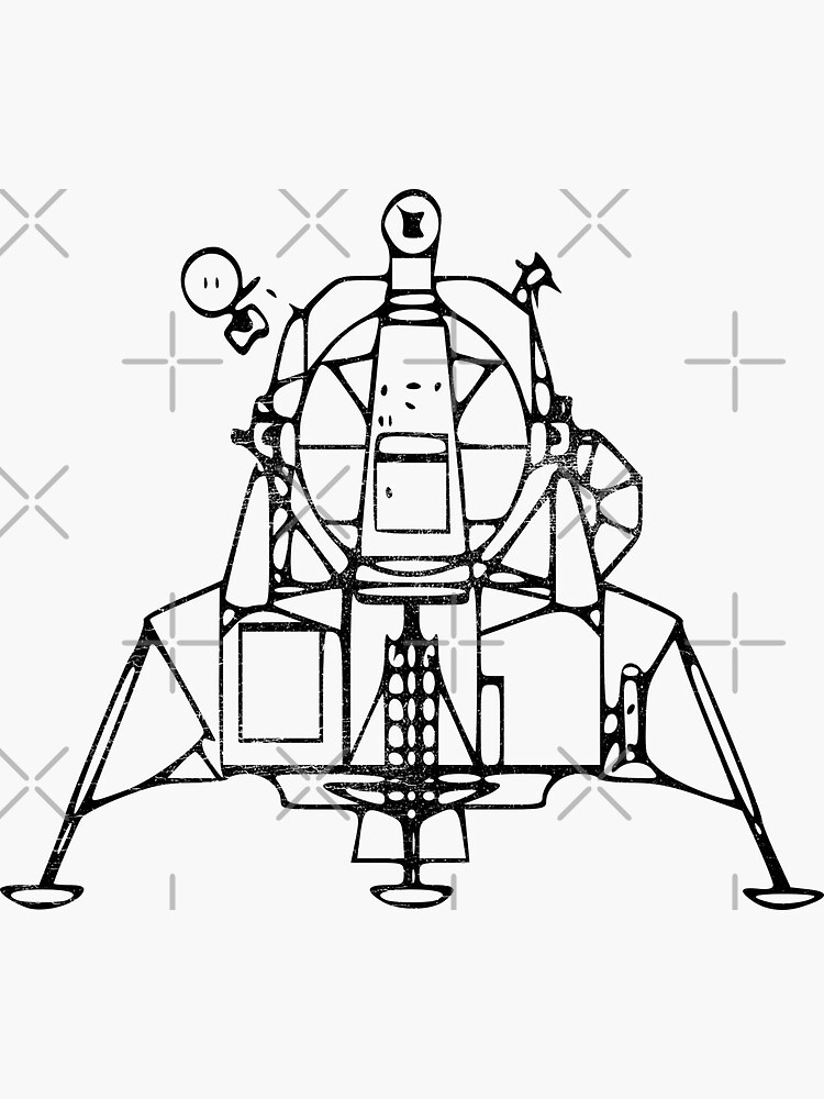 "Lunar Excursion Module - LEM" Sticker for Sale by Mitch-Angelo | Redbubble
