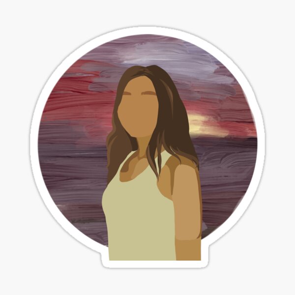 "Aesthetic Vector Portrait - Brunette Tanned Skin Girl" Sticker for ...