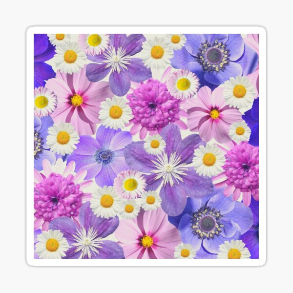 "Trippy flowers" Sticker by Aditi99 | Redbubble