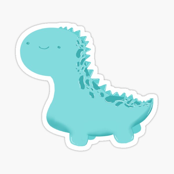 "cute turquoise dino" Sticker for Sale by jolynle | Redbubble
