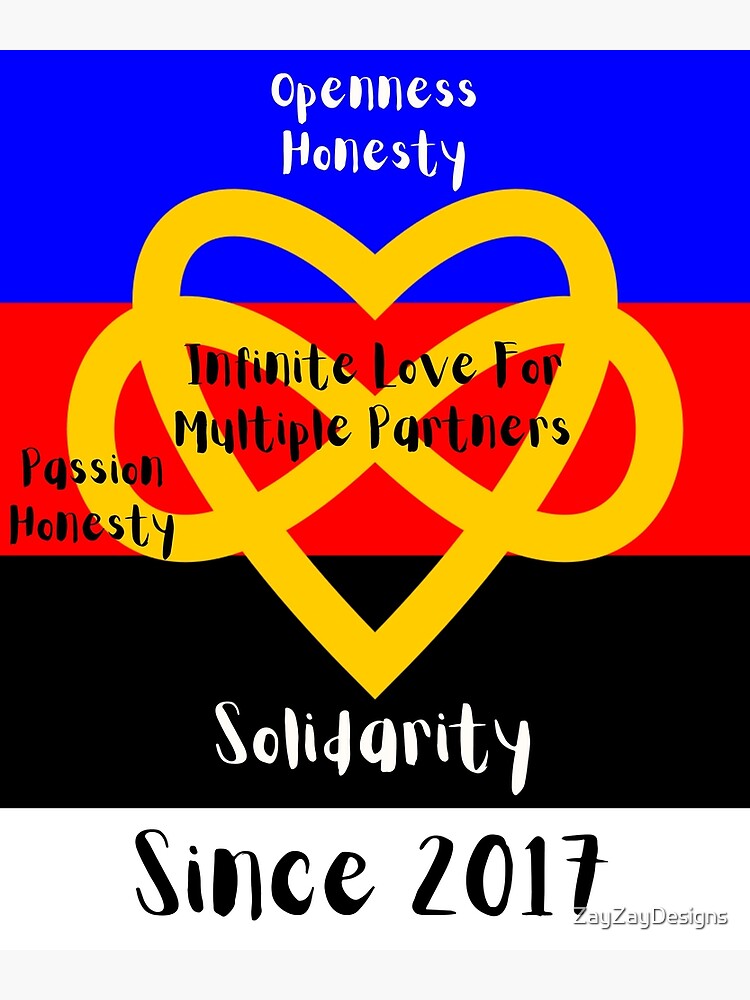 "Redesigned Polyamorous Pride Flag Meaning" Photographic Print for Sale ...