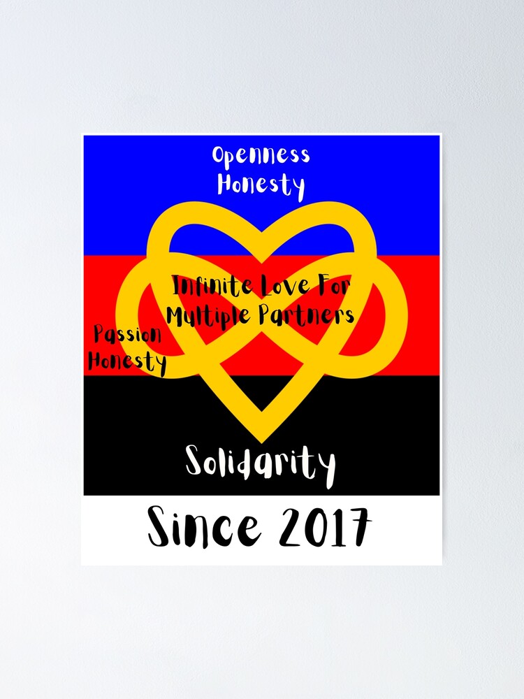 "Redesigned Polyamorous Pride Flag Meaning" Poster for Sale by ...