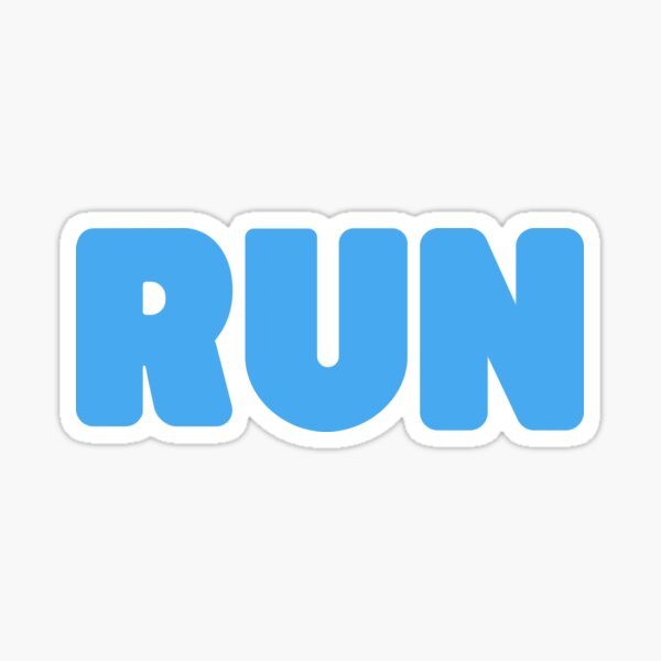 "Run Blue Logo " Sticker for Sale by classyandsporty | Redbubble