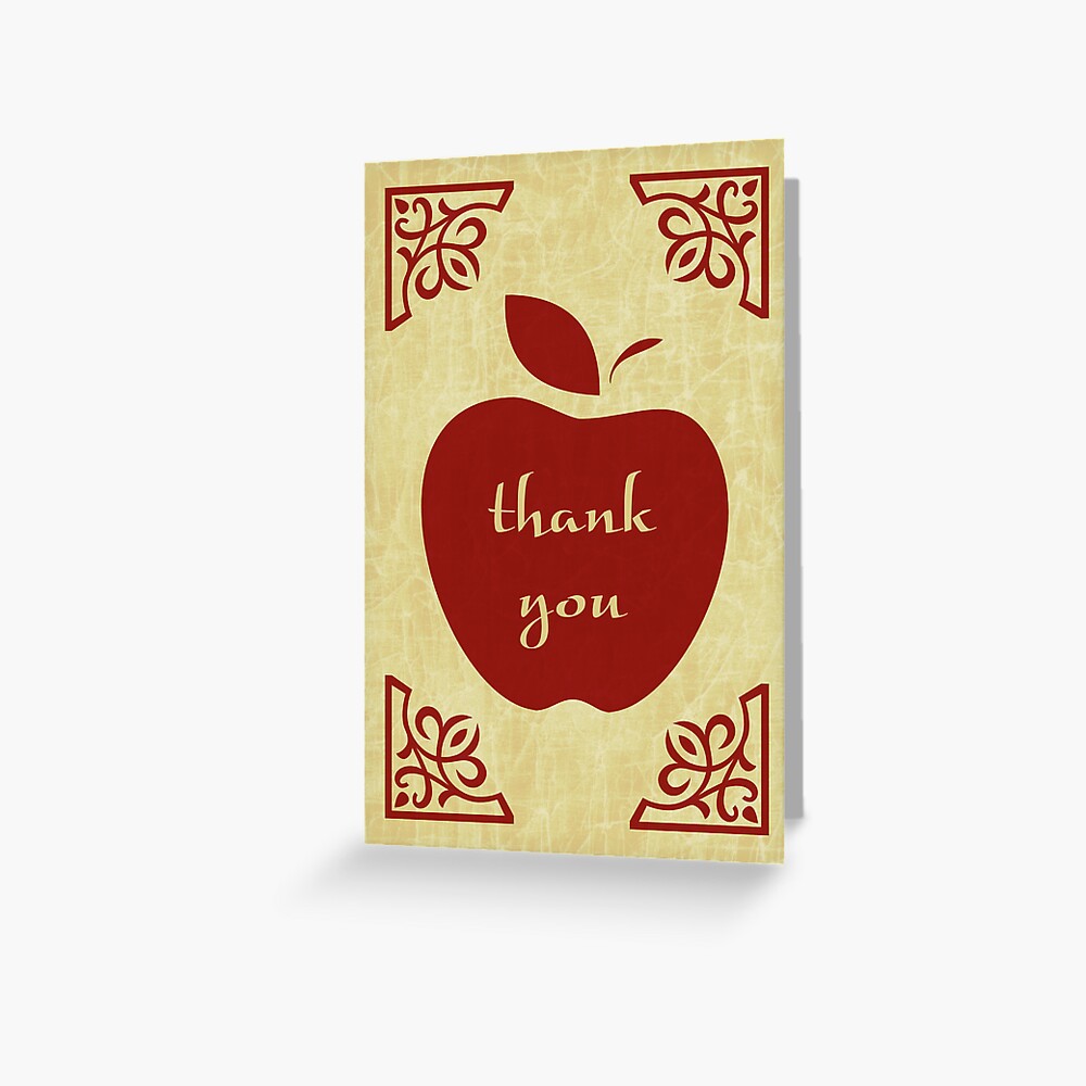 "thank you apple" Greeting Card by maydaze | Redbubble
