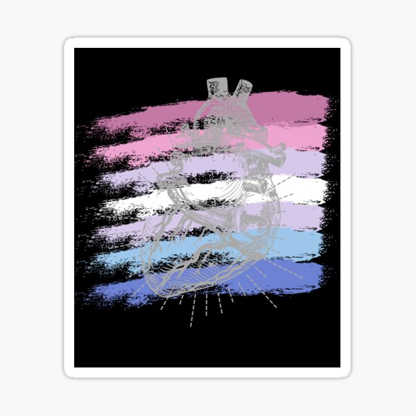 "Bigender Pride Heart" Sticker for Sale by ZayZayDesigns | Redbubble