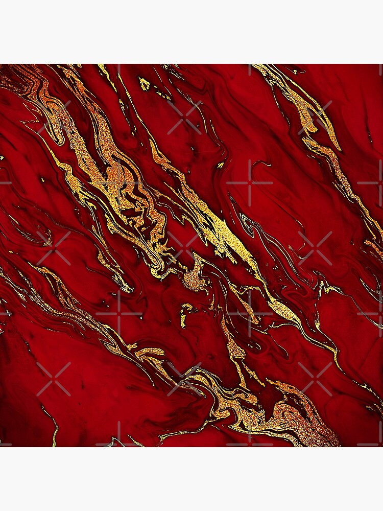 "Faux Fire Red And Gold Marble " Poster for Sale by MysticMarble ...