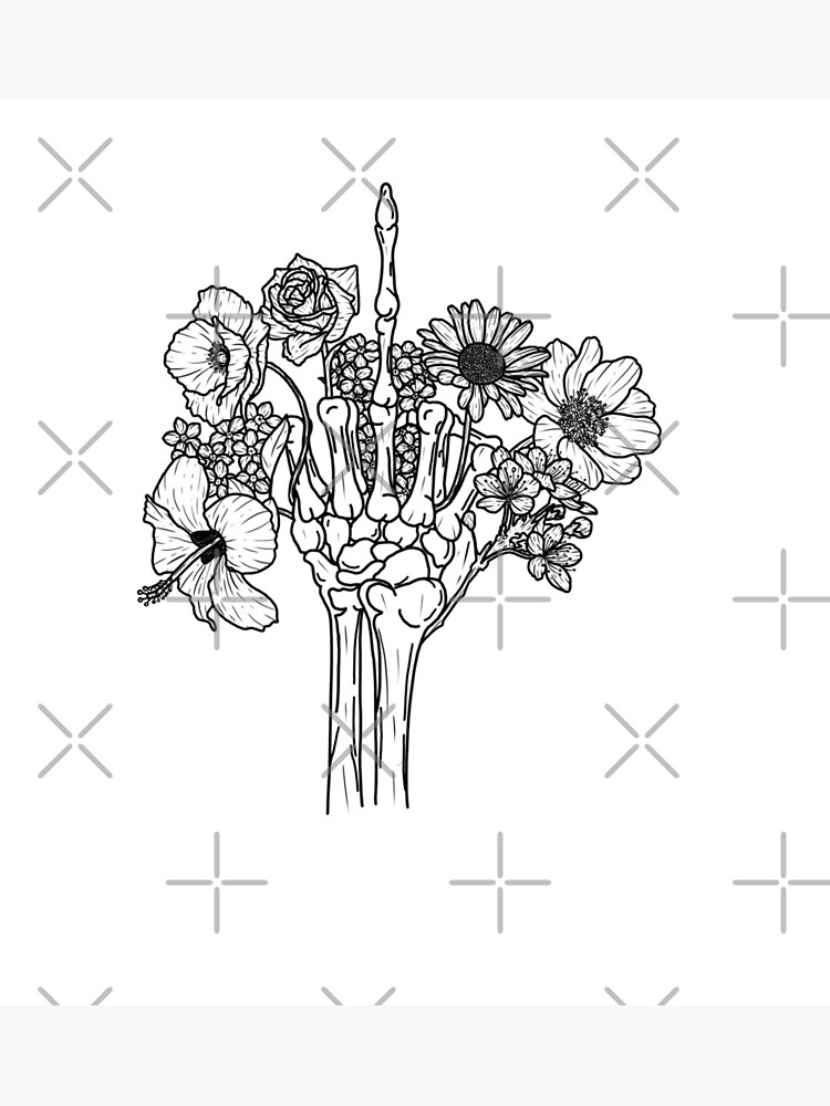 "finger of honor surrounded by flowers" Poster by tsiguidou | Redbubble
