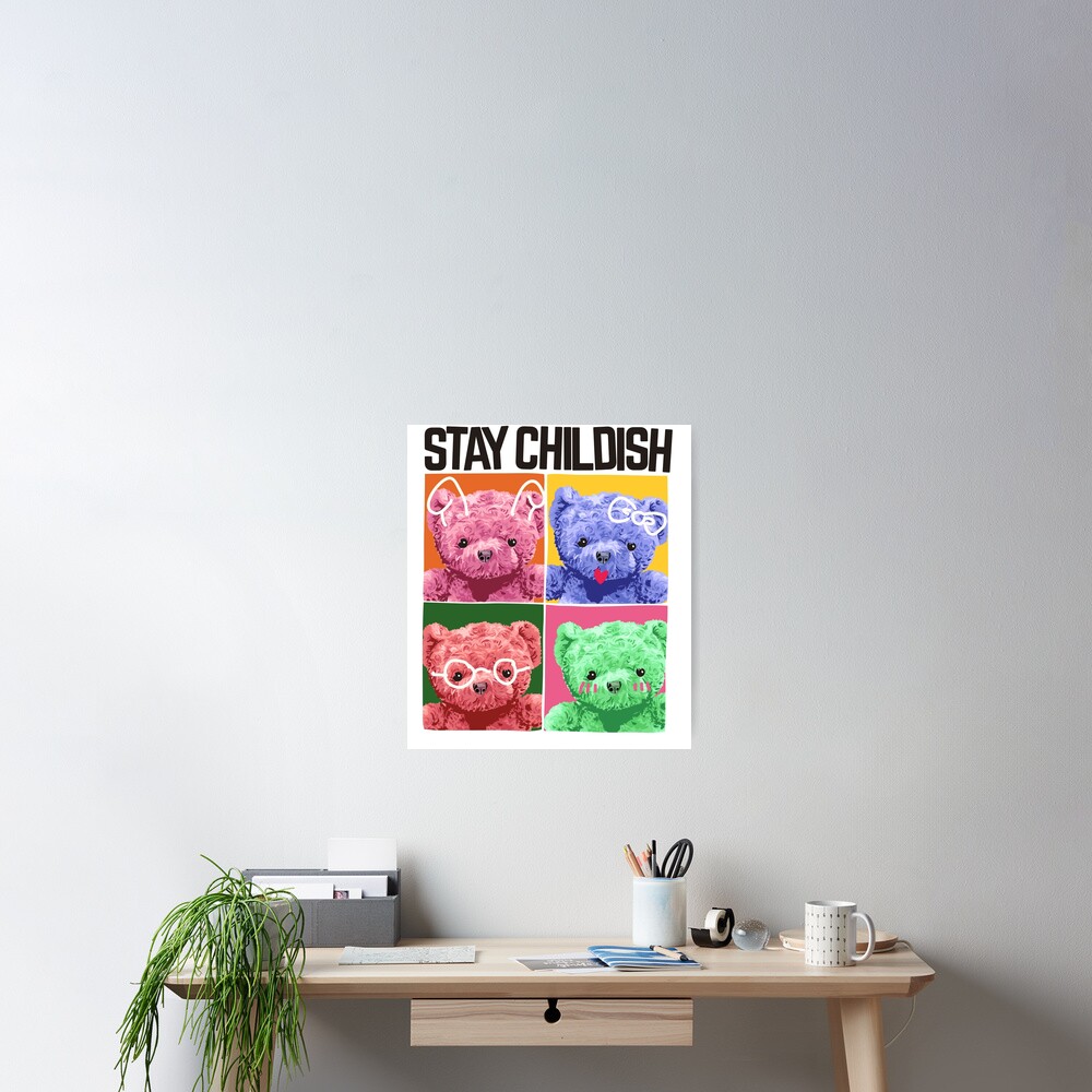 "Colorful cute bear toys stay childish" Poster for Sale by ...
