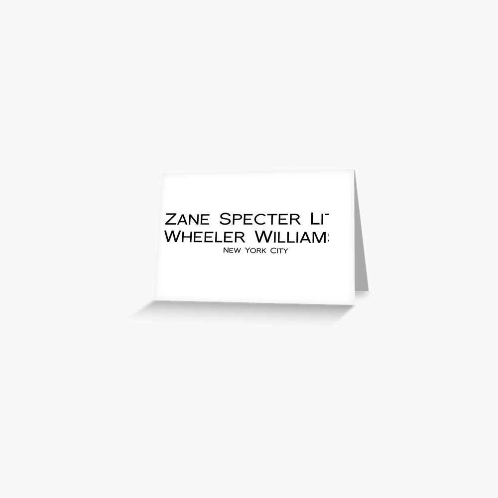 "Zane Specter Litt Wheeler Williams - SUITS - HARVEY SPECTER " Greeting ...