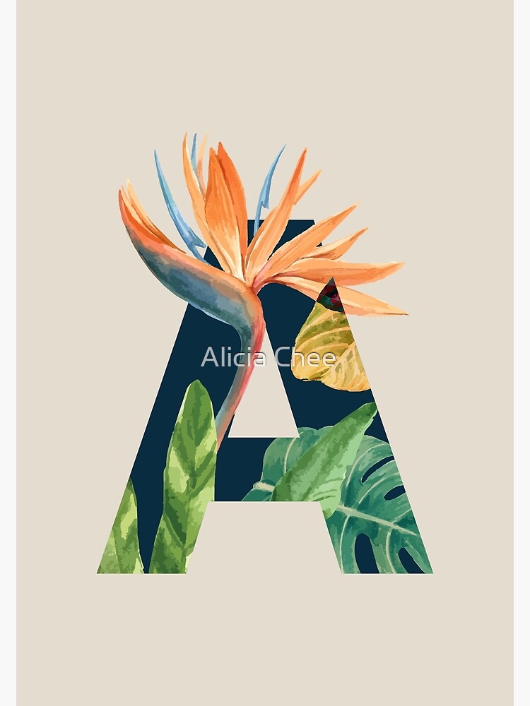 "Tropical Background Floral Letter A" Poster by NiftyTrinket | Redbubble